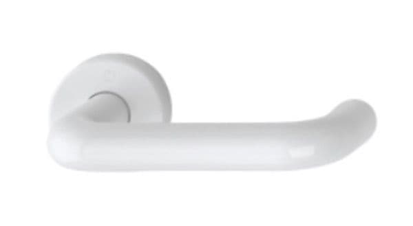 Hoppe AR600 RAL F9016 Lever On Rose Nylon Handle -Diamond White - Pair