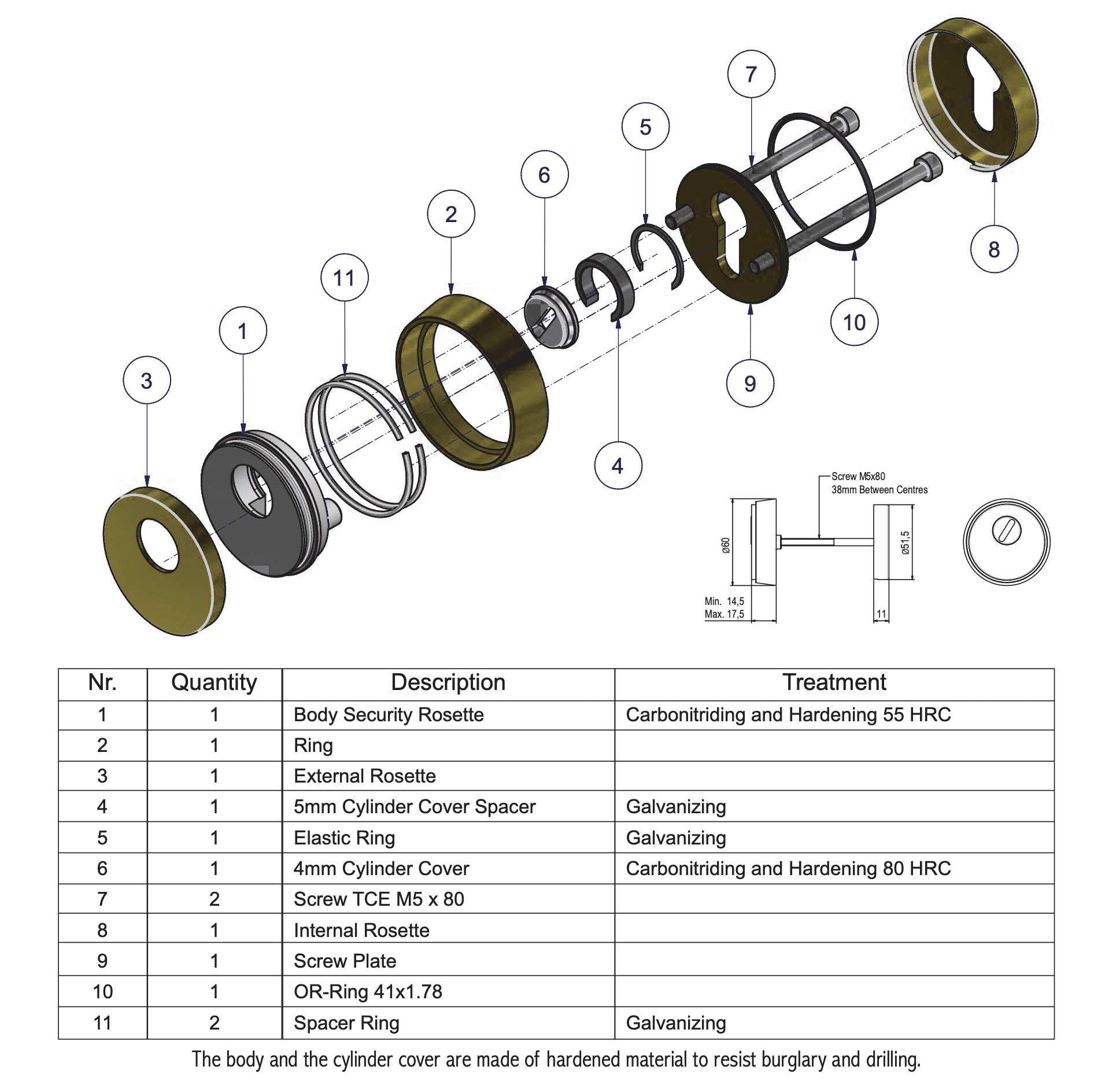 ISEO Defender 304 Euro Cylinder Protector