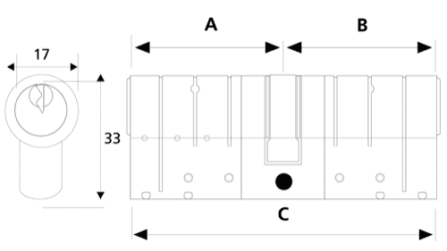 ISEO F5 5 Pin Euro Profile Cylinder - Keyed Aike
