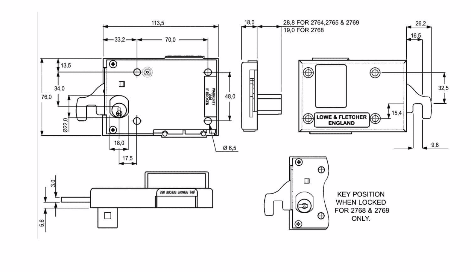 Lowe & Fletcher 2764 1 Coin Operated Locker Lock