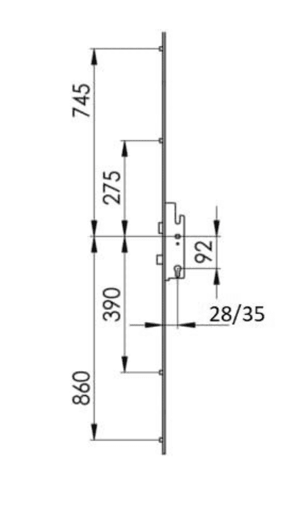 Multi-Point Repair Mechanism 35mm Backset - 92mm Centres