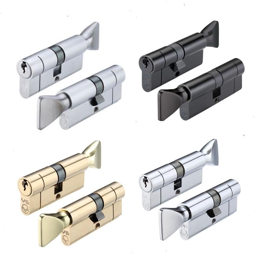 Standard Snap Break-Off Thumbturn Euro Cylinder Lock Black Brass Chrome ...