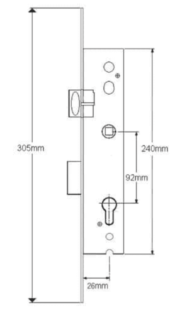 Technal 1024 Euro Sashcase Lock Gearbox
