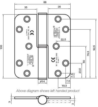 Union Power-LOAD High-Load 605 Lift-off Hinge