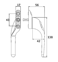 UPVC Offset Window Handle