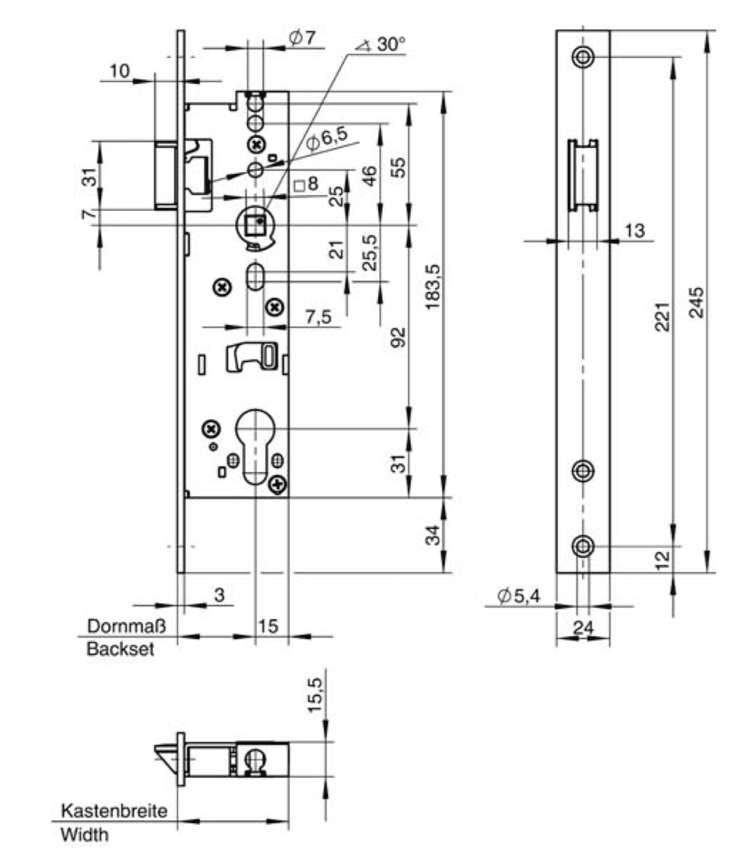WILKA 138F Lever Operated Euro Profile Latch Only Mortice Lock