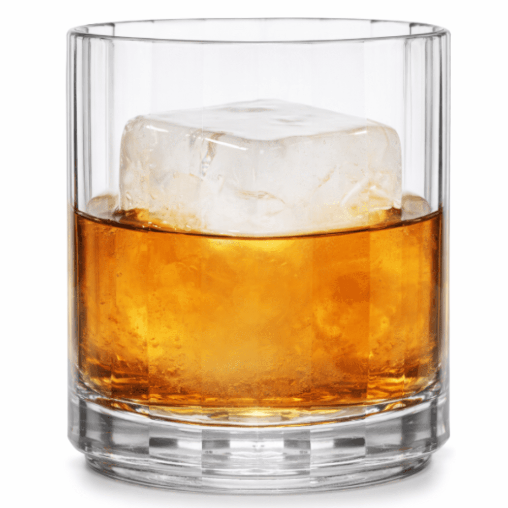 Flo Fluted Lowball Unbreakable Polycarbonate Plastic Rocks Glass 340ml