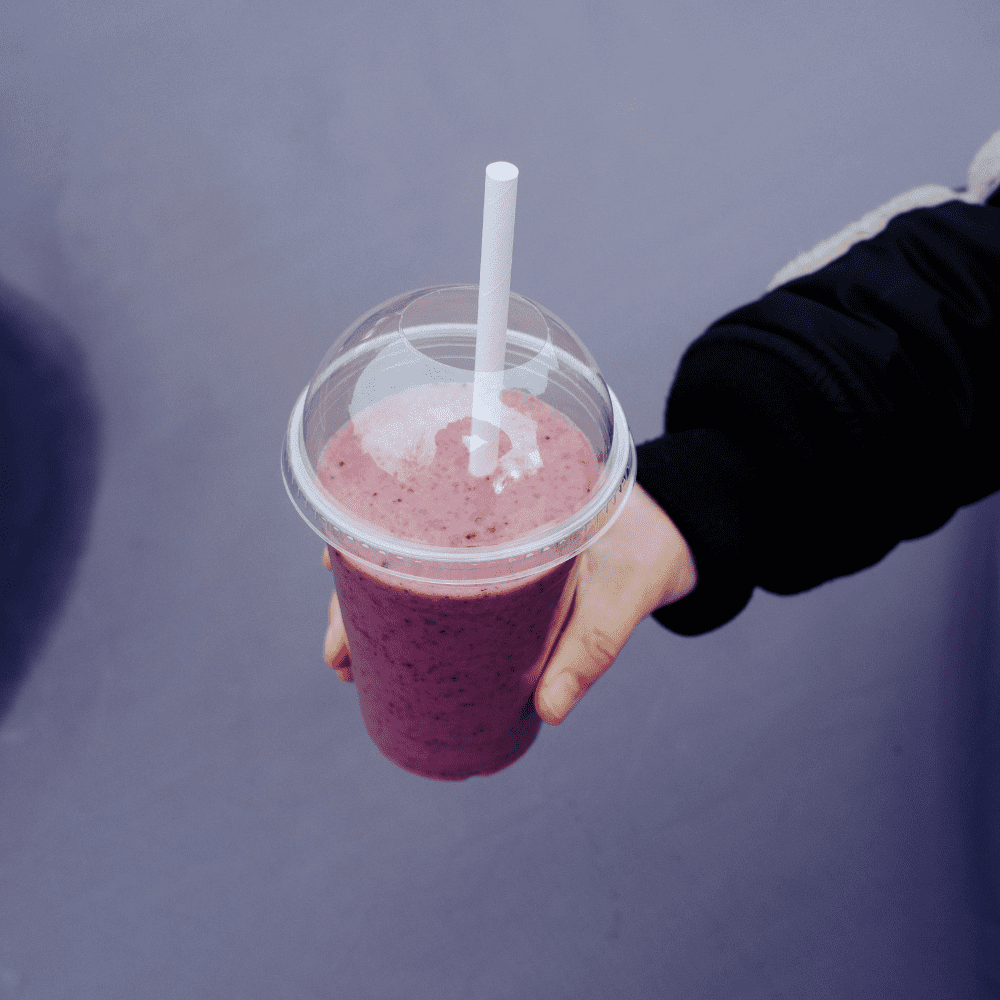 Recyclable PET Smoothie cups with dome lids 400ml pk 50
