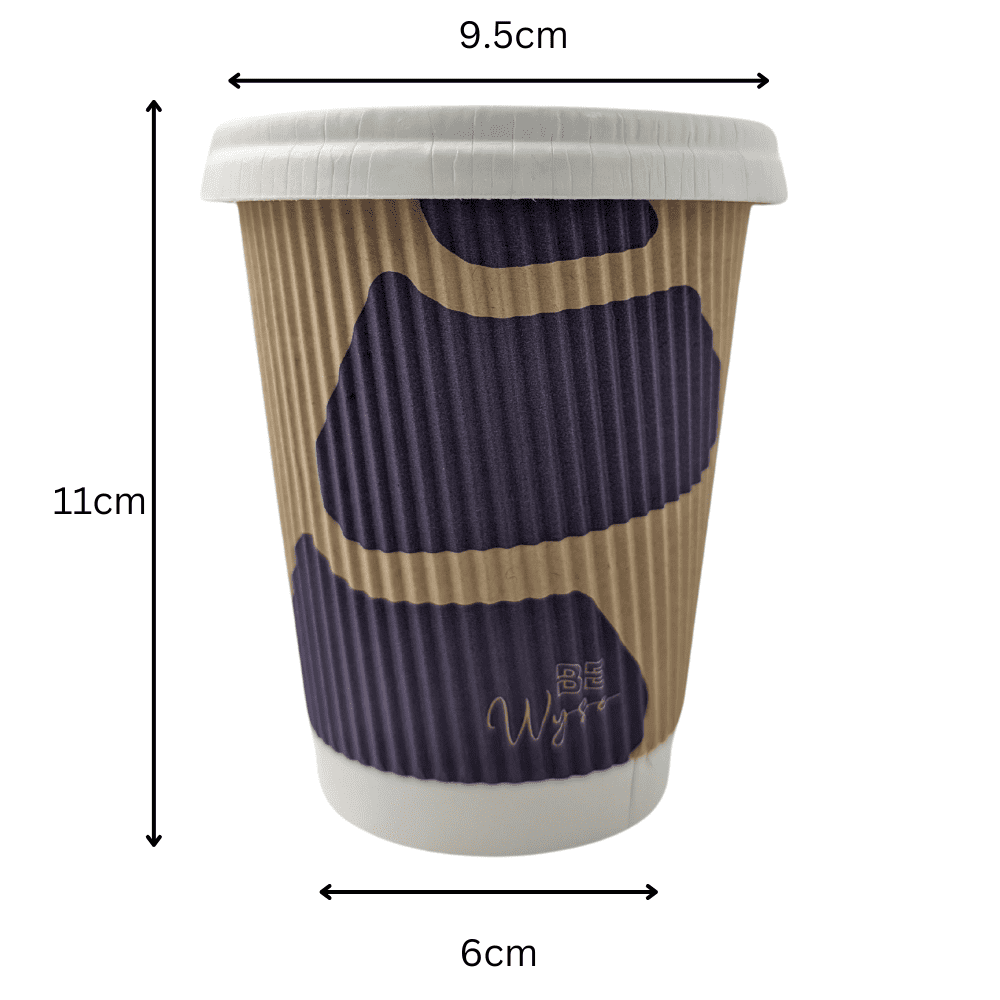 Ripple Plastic FREE Aqueous Double Wall Cups & Lids 12oz pk 25