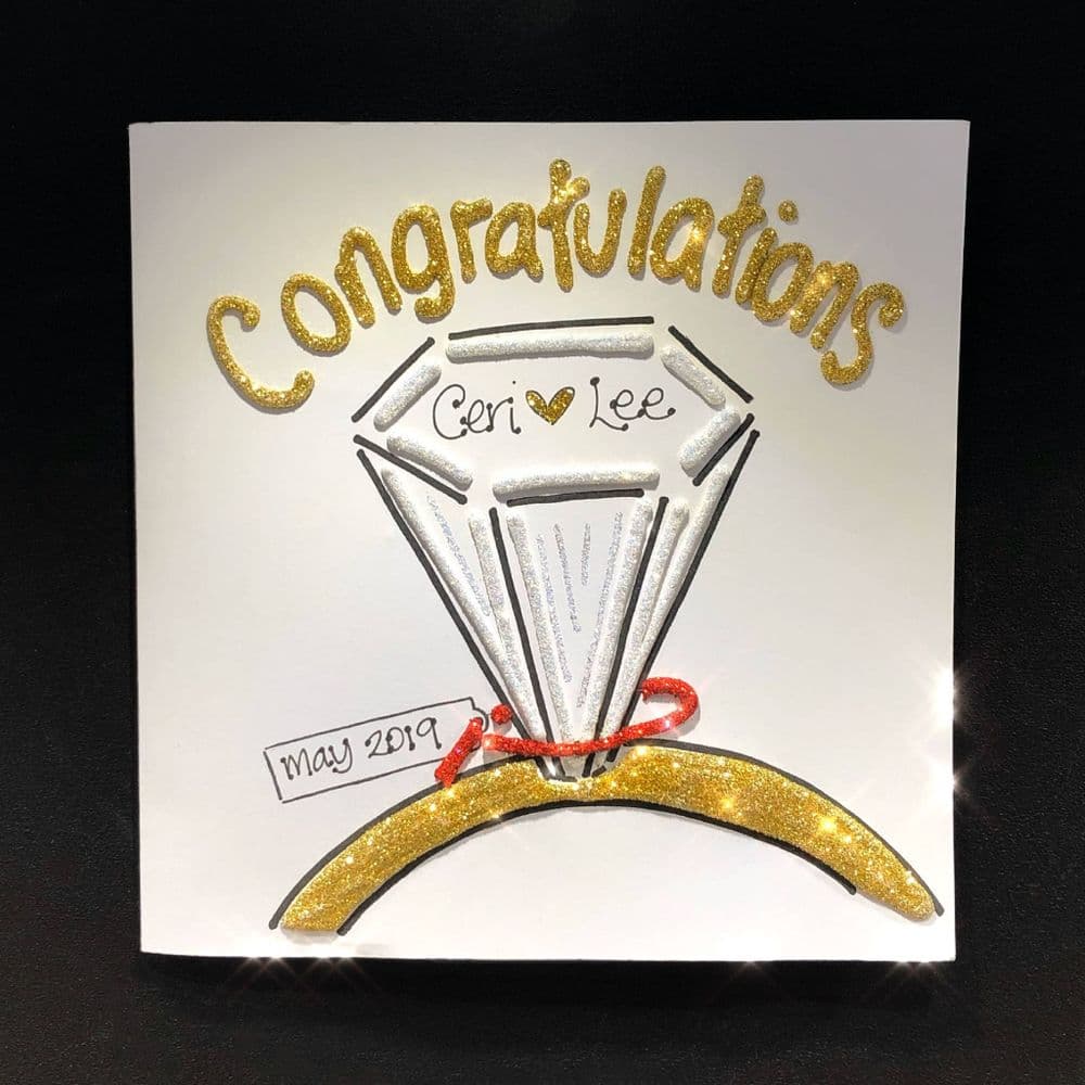 Congratulations Diamond Ring; Gold Silver or Rose