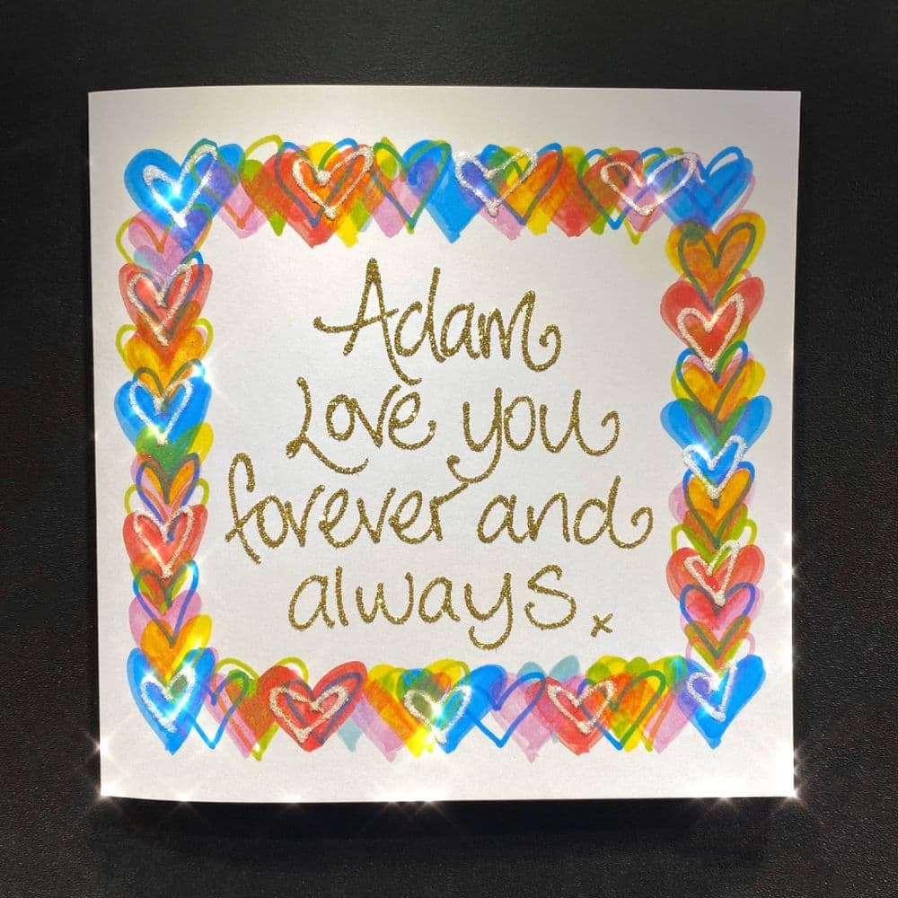 Medium 17 5cm Rainbow Heart Border