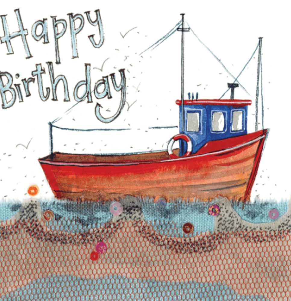 Fishing boat Birthday card