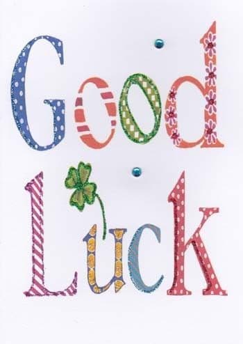 Good Luck words Good luck card