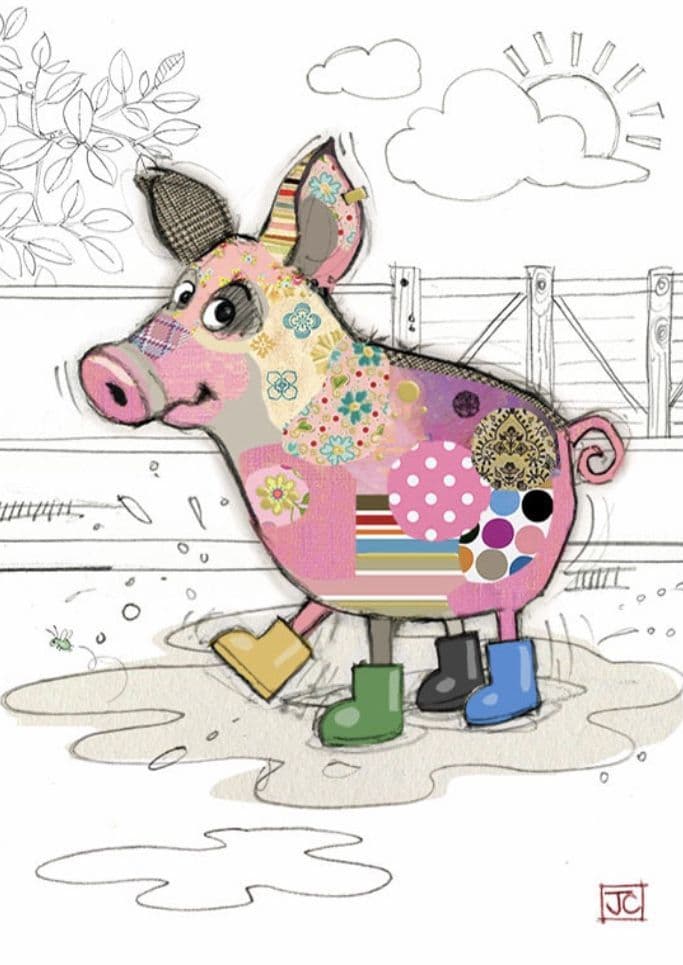 Pablo Pig Blank greeting card