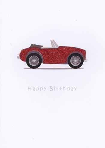 Red Sports car Birthday Card