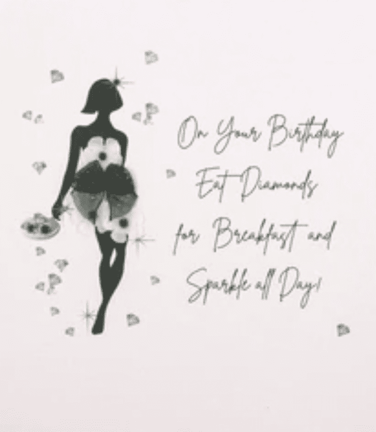 Sparkle all Day Hand- embellished Birthday card