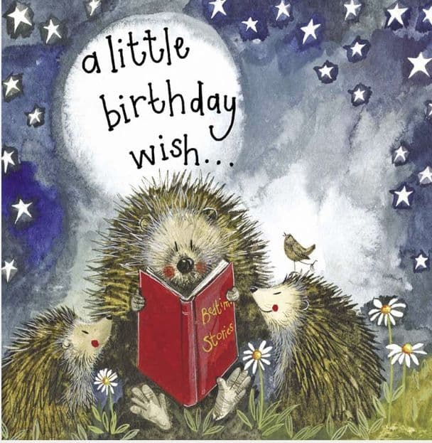 Starlight Storytime Hedgehogs Birthday card