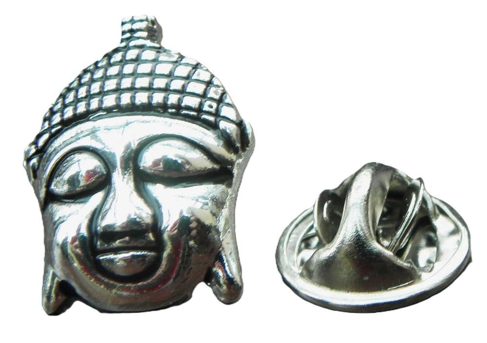 Buddha Head Pin Badge - Buddhism Buddhist Brooch