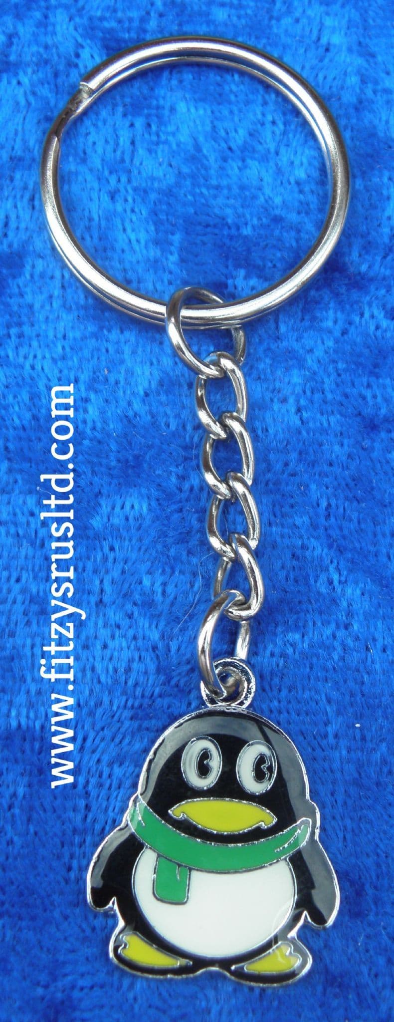 Coloured Penguin Keyring Aquatic Bird Key Ring