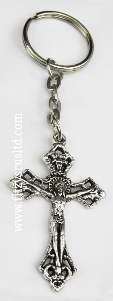 Crucifix Catholic Key Ring Jesus Holy Cross Keyring