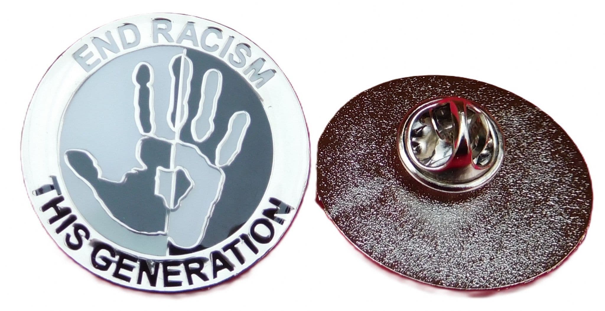 End Racism BLM Pin Badge Anti Racist Fascist Protest Solidarity