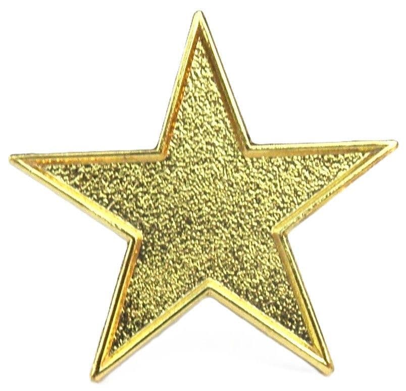 Gold Star polygon Lapel Pin Badge Pentagram Pentacle 5 Pointed Brooch