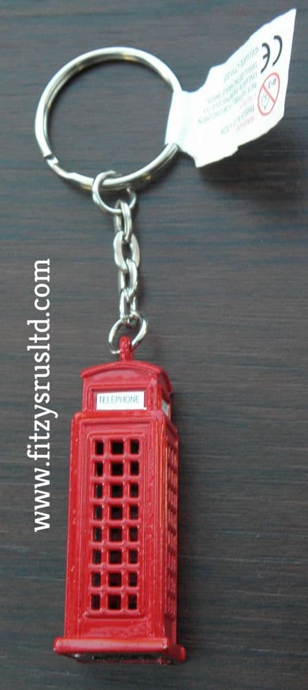 LONDON RED TELEPHONE BOX OLD GPO 3D KEYRING UK ENGLAND SOUVENIR KEY RING