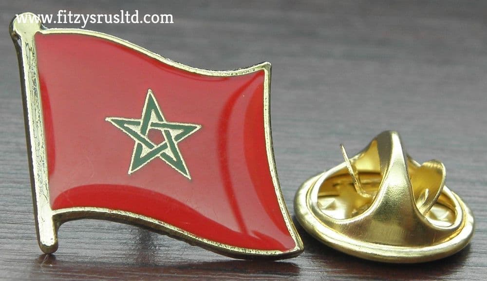 Morocco Moroccan Country Flag - Lapel - Hat - Cap - Tie Pin Badge ...