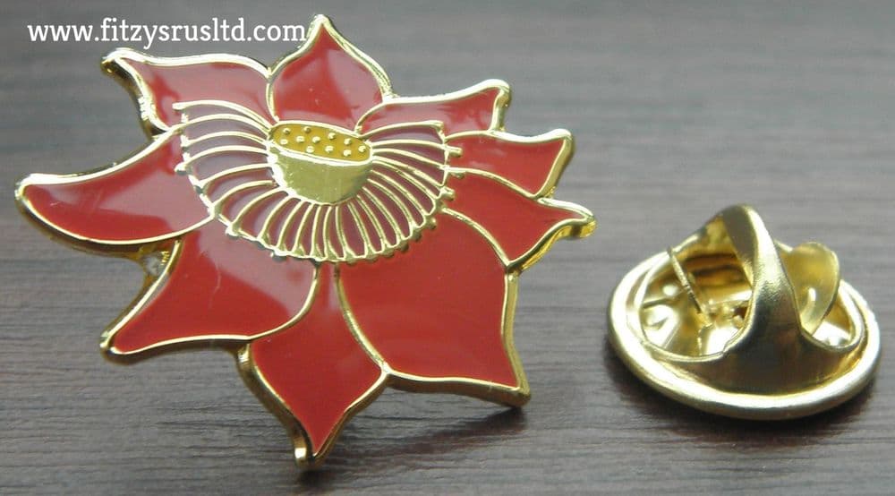 Red Lotus Sacred Flower Lapel Hat Cap Tie Pin Badge Padma Symbol Kamala ...