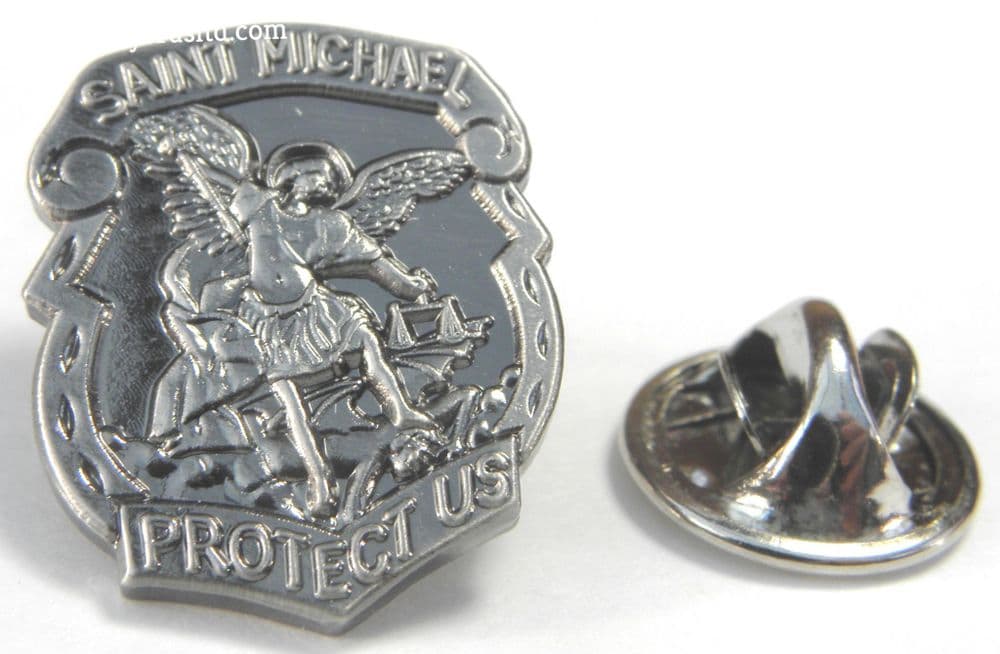 St Michael Pin Badge Saint Guardian Angel Archangel Miguel Brooch