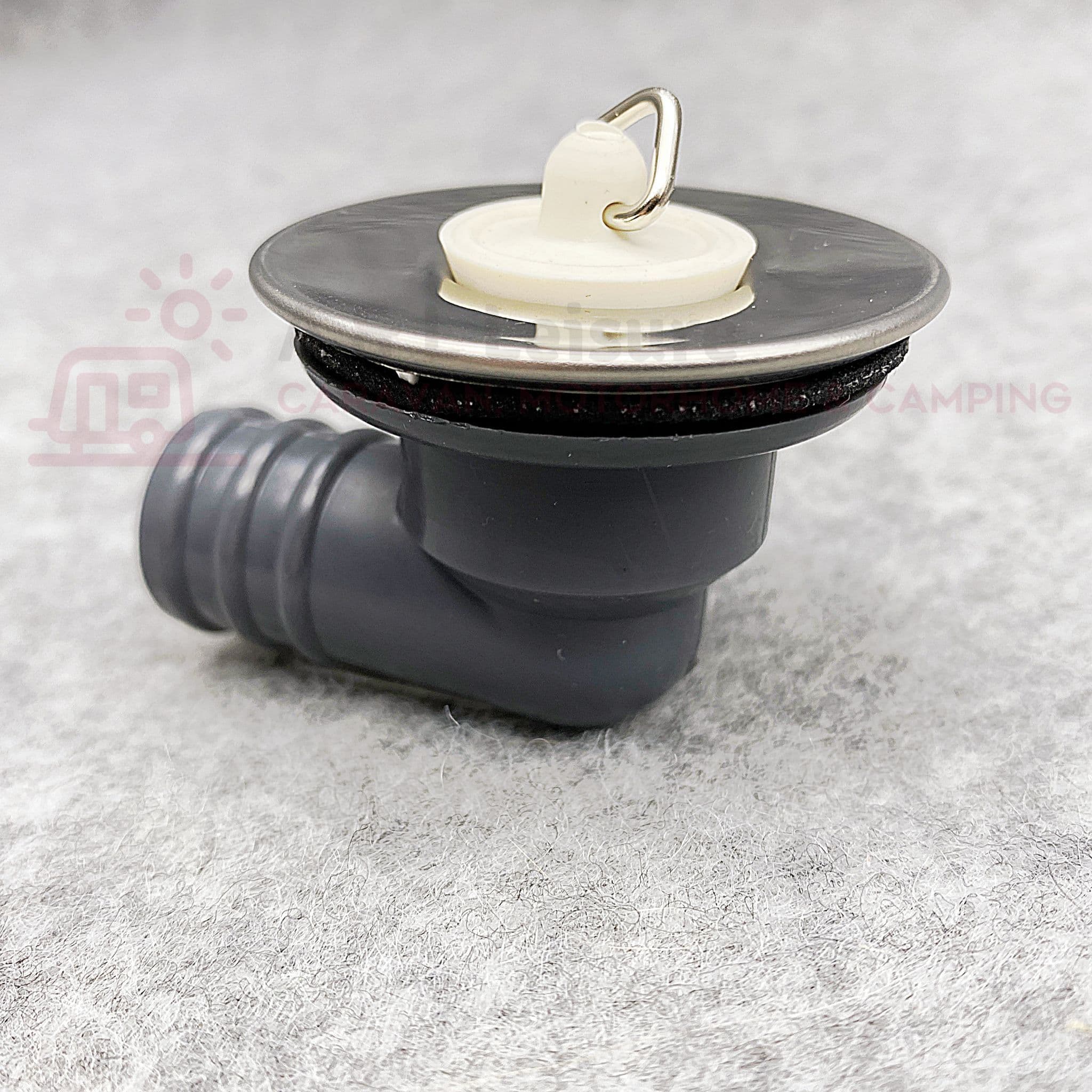 19mm 3/4" ID Angled Sink / Basin Waste & Plug - Stainless Steel