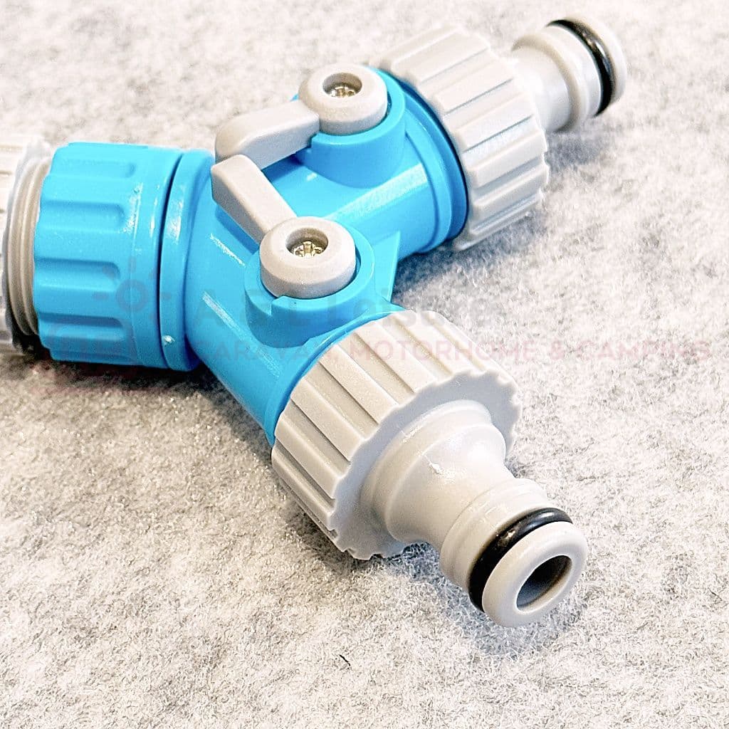 2-Way Hose Pipe Splitter Connector Adaptor