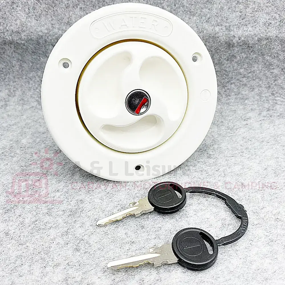 40mm Water Tank Filler With Cap & 2 Keys - White