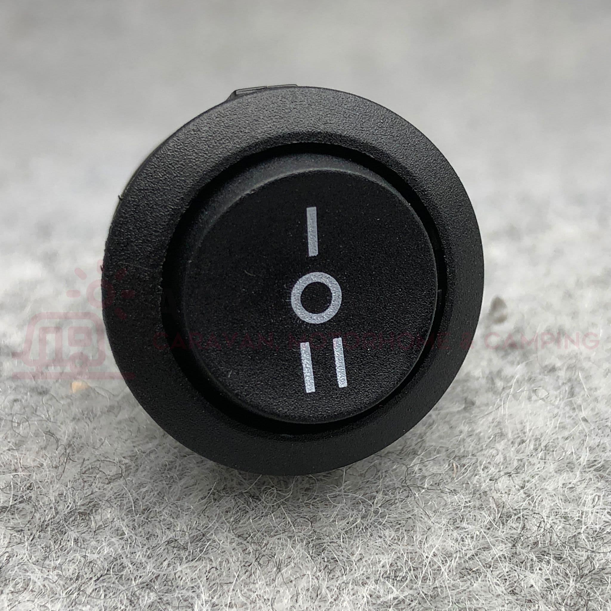 Black Circular Centre Off Rocker Switch