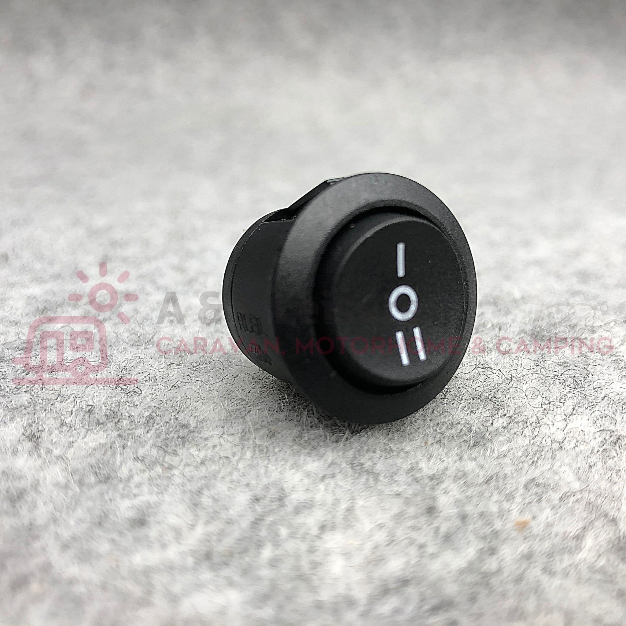 Black Circular Centre Off Rocker Switch