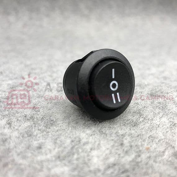 Black Circular Centre Off Rocker Switch