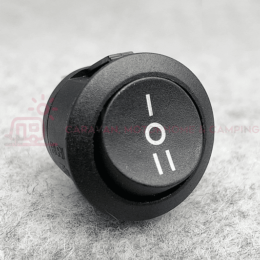 Black Circular Centre Off Rocker Switch