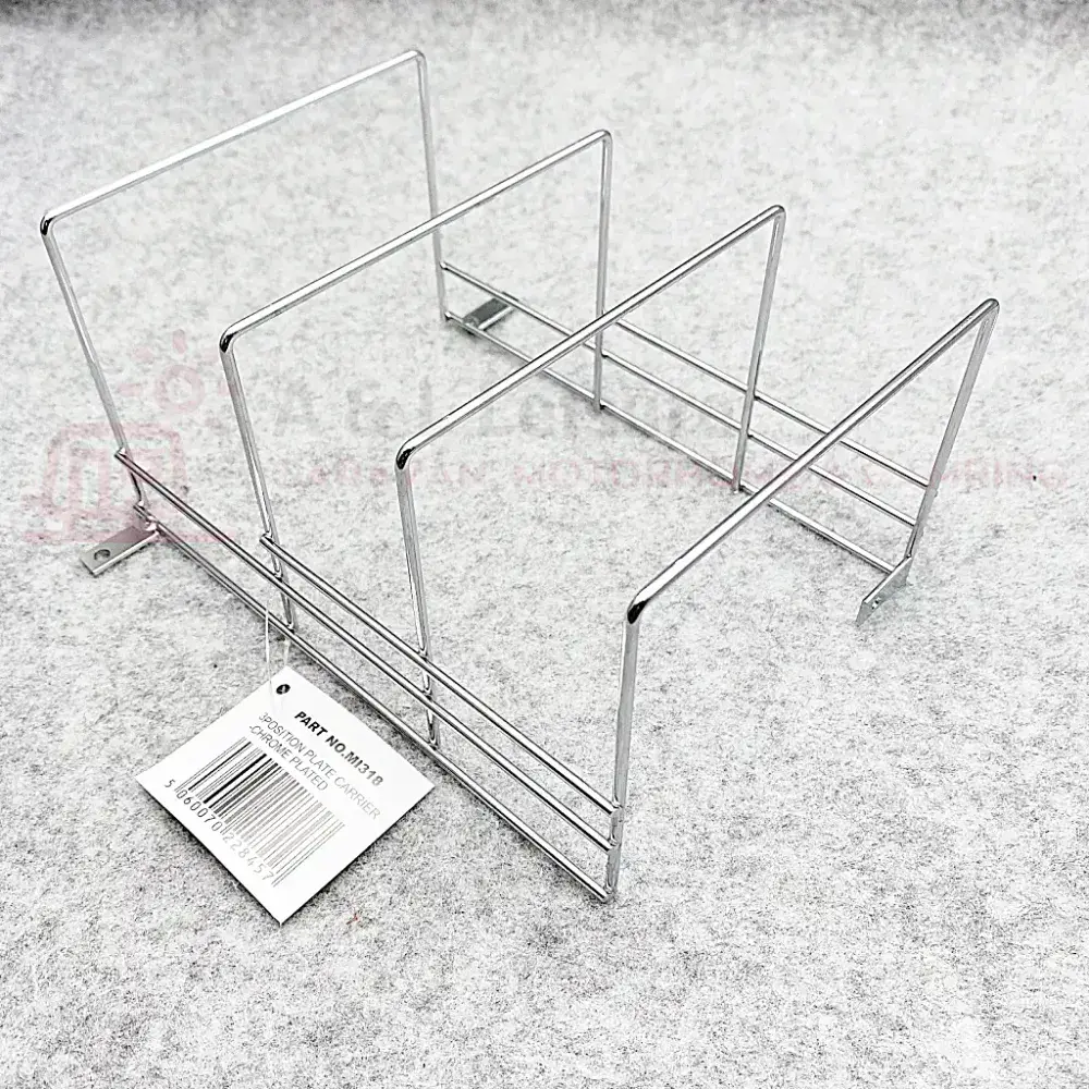 Caravan Motorhome 3 Position Plate Rack Holder With Fixing Options - Chrome