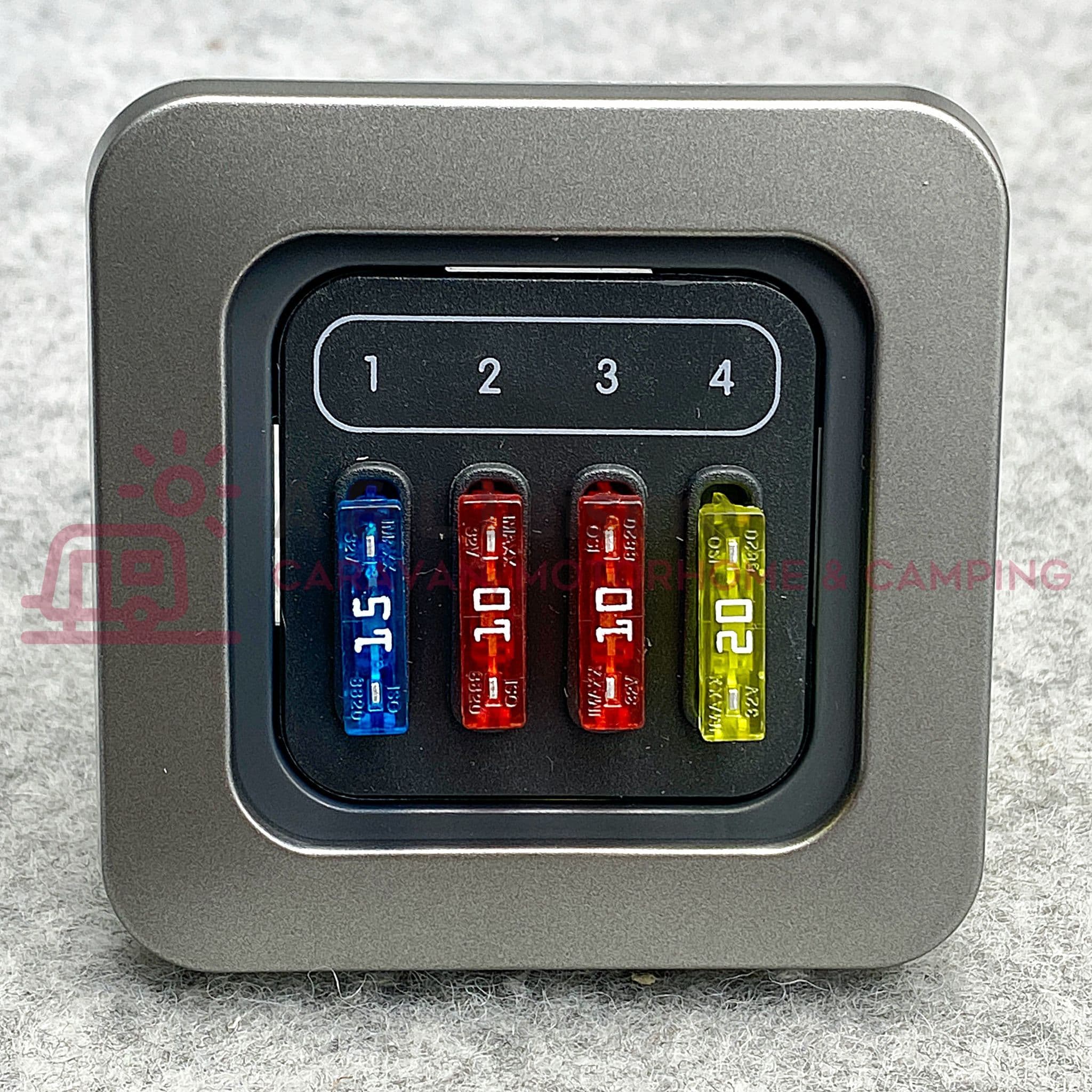 CBE 12v 4 Fuse Module Surround & Faceplate Gun Metal Grey - CT Range