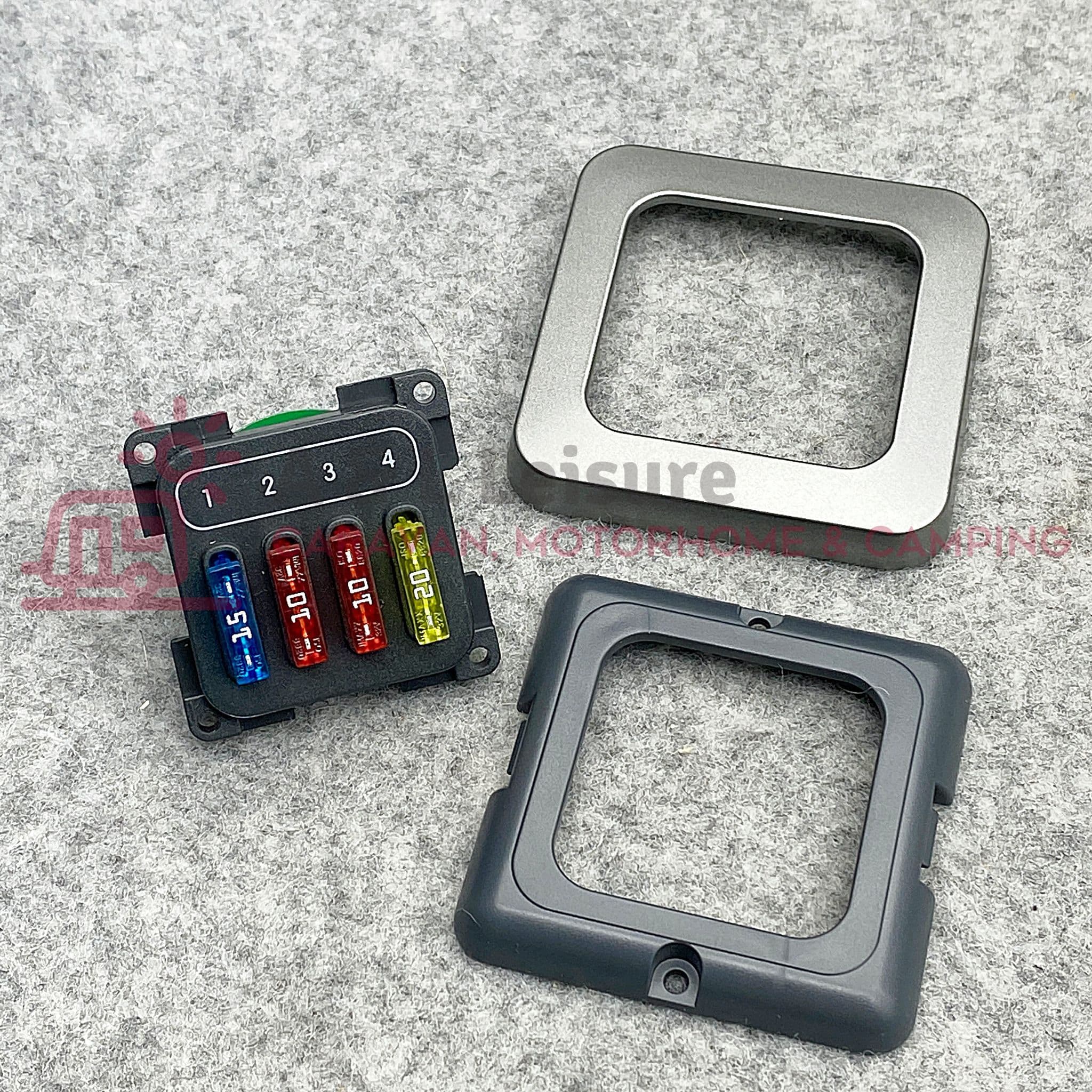 CBE 12v 4 Fuse Module Surround & Faceplate Gun Metal Grey - CT Range