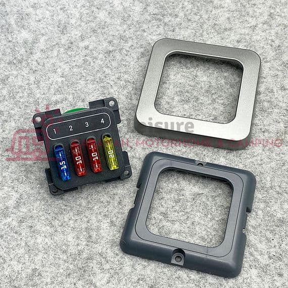 CBE 12v 4 Fuse Module Surround & Faceplate Gun Metal Grey - CT Range