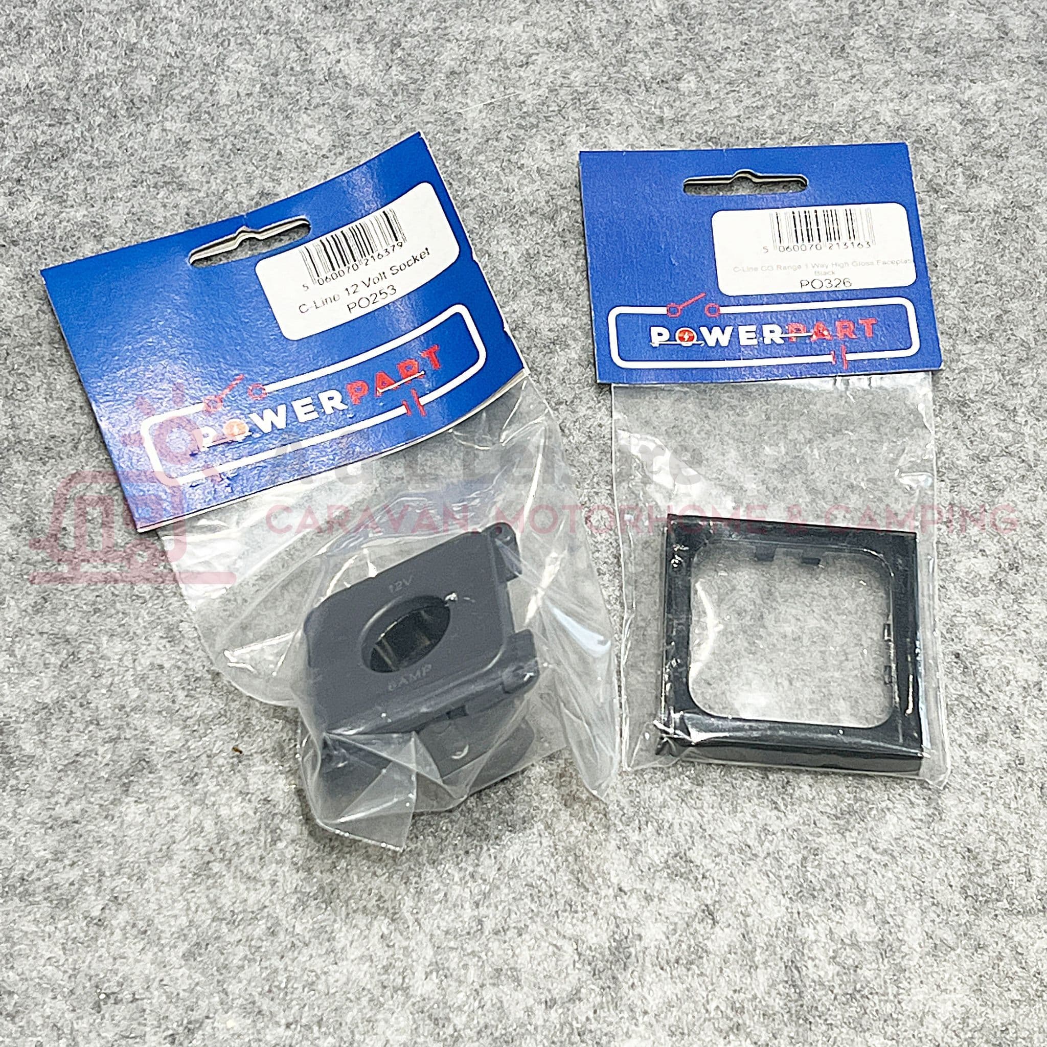 CBE C-Line 12V AUX Socket & Faceplate Gloss Black - CG Range