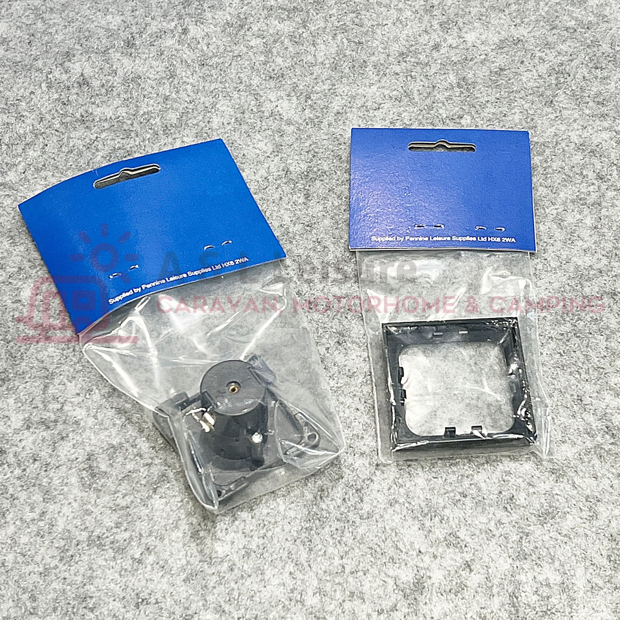 CBE C-Line 12V AUX Socket & Faceplate Gloss Black - CG Range