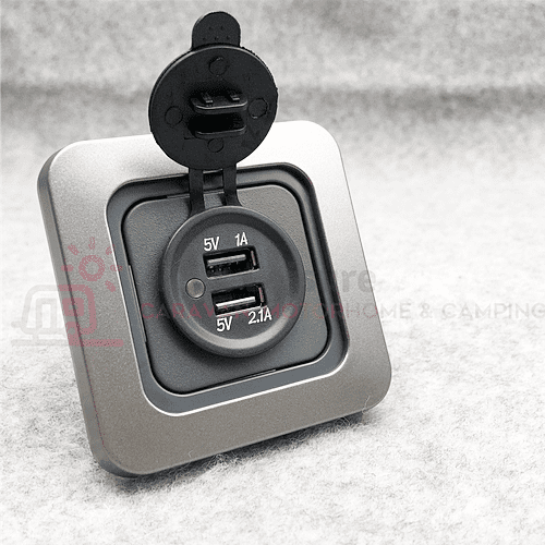 CBE C-Line Twin USB Socket Surround & Faceplate Gun Metal Grey - CT Range