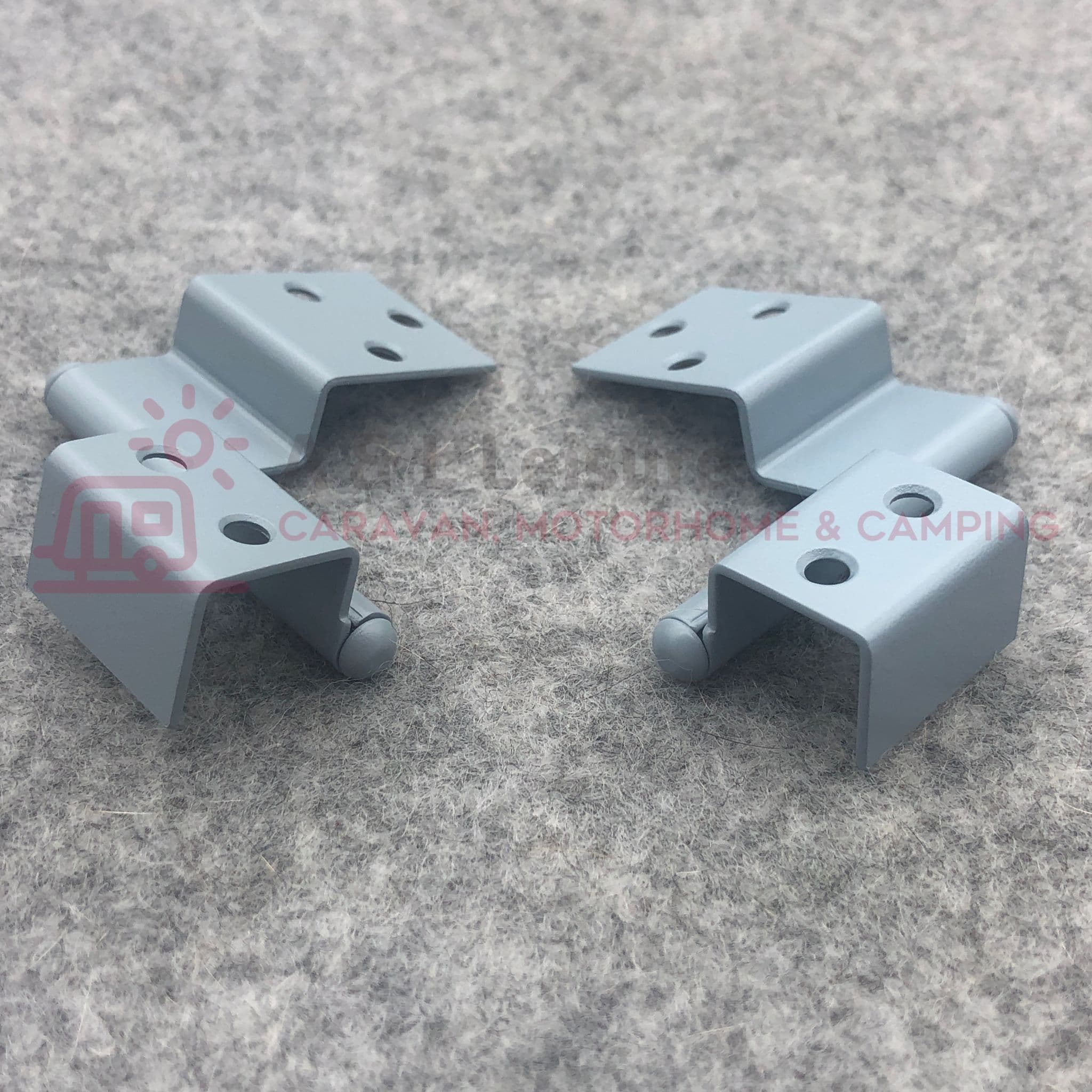 Cranked Hinges For 15mm Furniture Board - Mid Grey