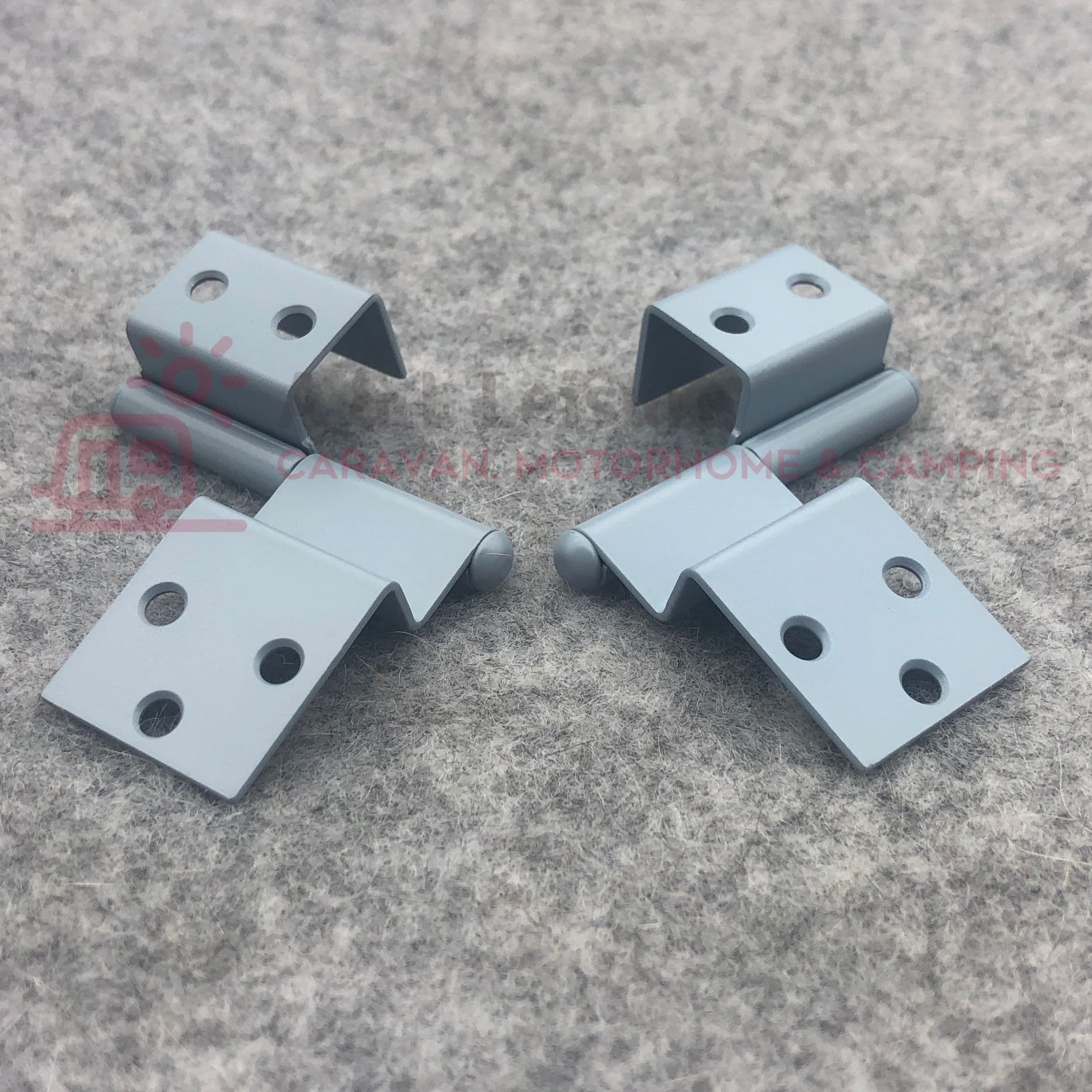 Cranked Hinges For 15mm Furniture Board - Mid Grey