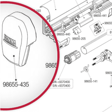 Fiamma F45Ti L 450 - 550cm Left-Hand End Cap - Titanium