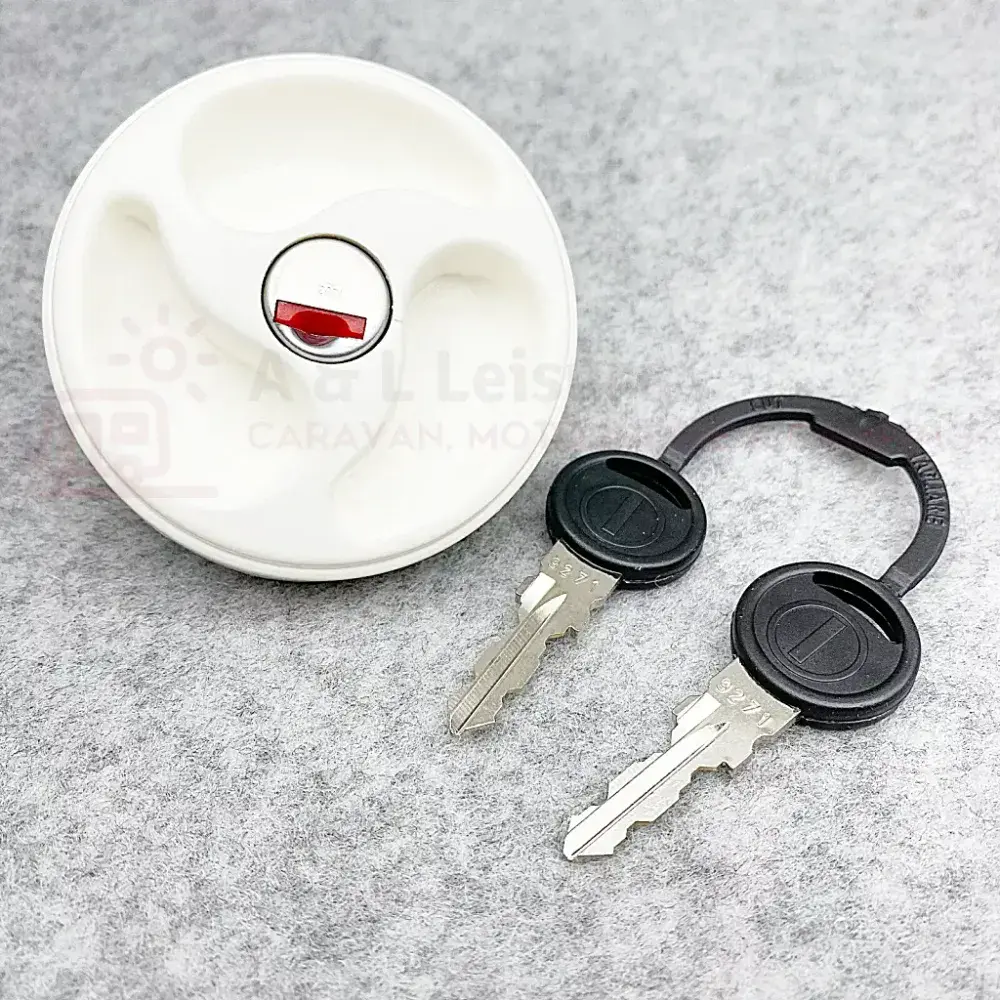 Fresh Water Filler Cap Vented c/w Barrel & Keys - White
