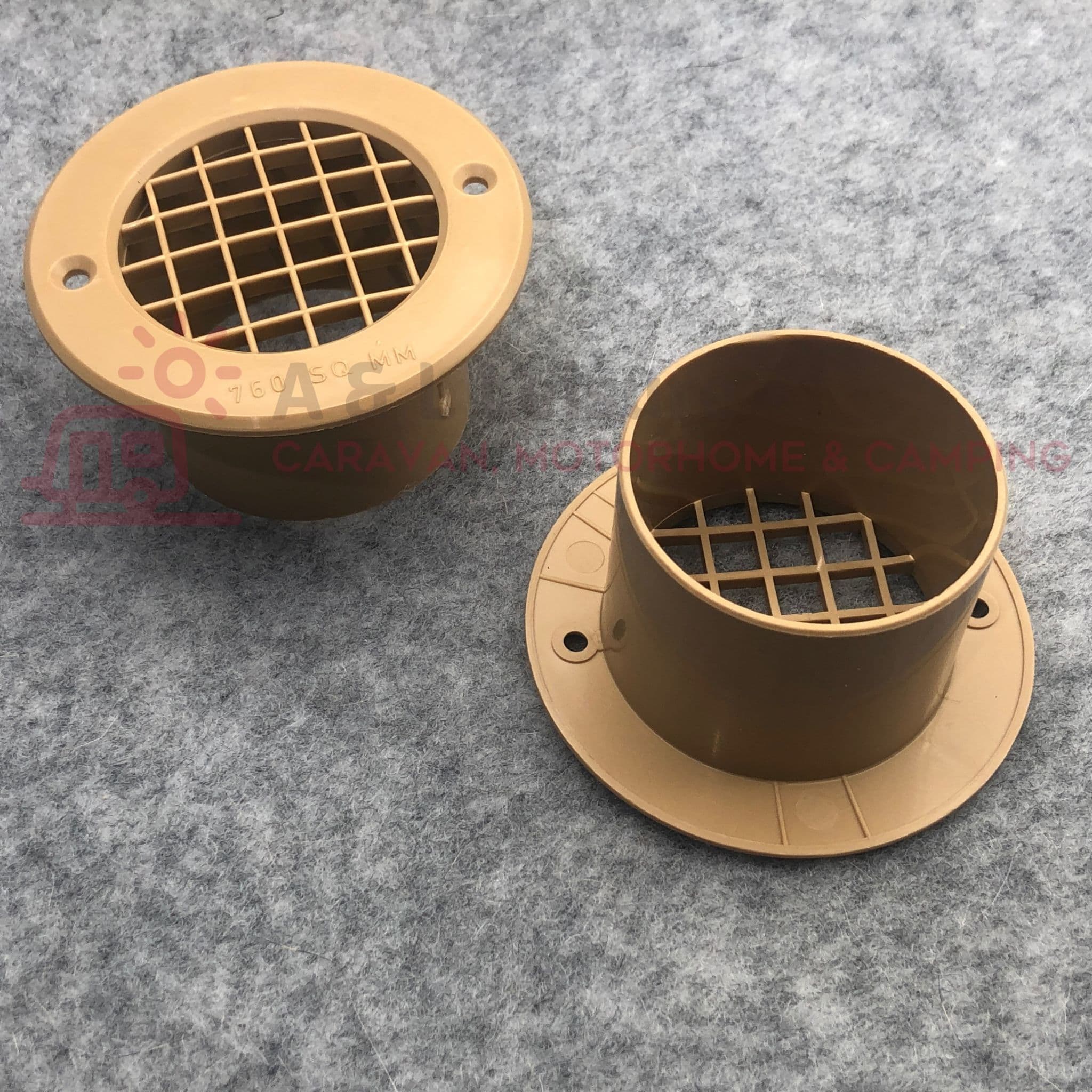 Gas Drop Vent Beige 75 x 35mm - x2
