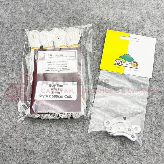 Guy Line & Aluminium Bent Runners Kit - White